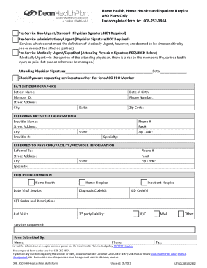 Fillable Online Home Health, Home Hospice and Inpatient Hospice Prior ...