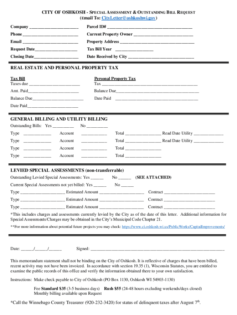 Fillable Online City Letter Request Form Fax Email Print - pdfFiller
