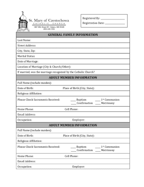 Fillable Online New Registration form St. Mary Fax Email Print - pdfFiller