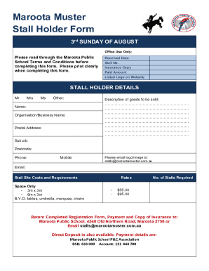 Fillable Online Stallholder Application Form.docx Fax Email Print ...