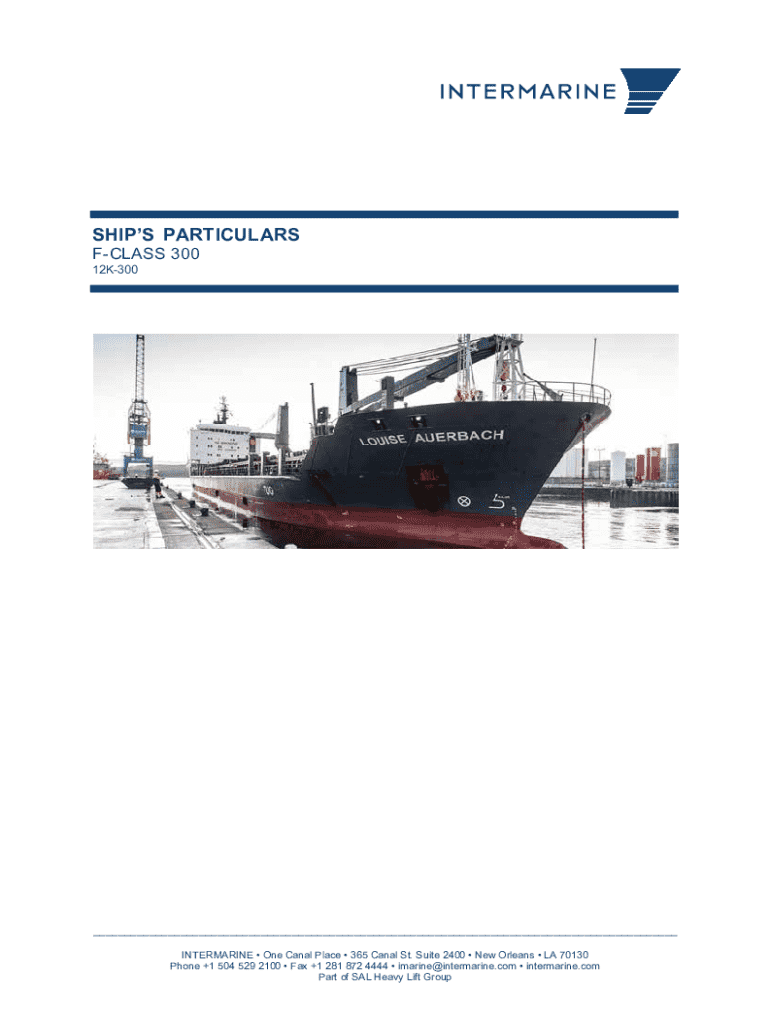 Fillable Online ship's particulars - f-class 300 Fax Email Print ...