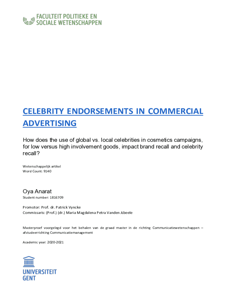 Fillable Online Do influencer of celebrity endorsements make you want ...