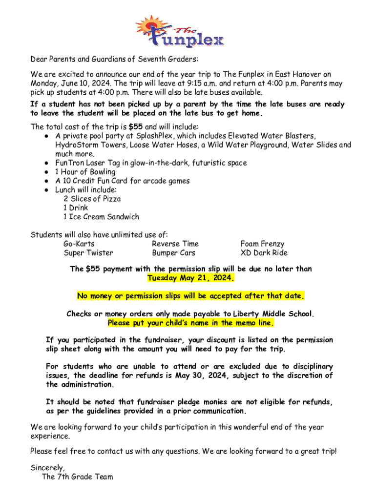Fillable Online Fun Plex Letter & Permission Form 2024 Fax Email Print ...