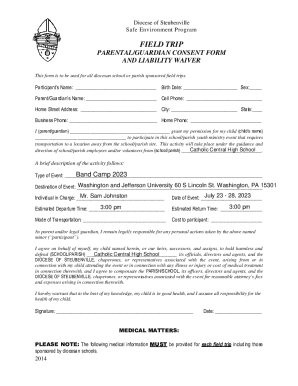 Fillable Online Parental/Guardian Consent Form Liability Waiver Fax ...