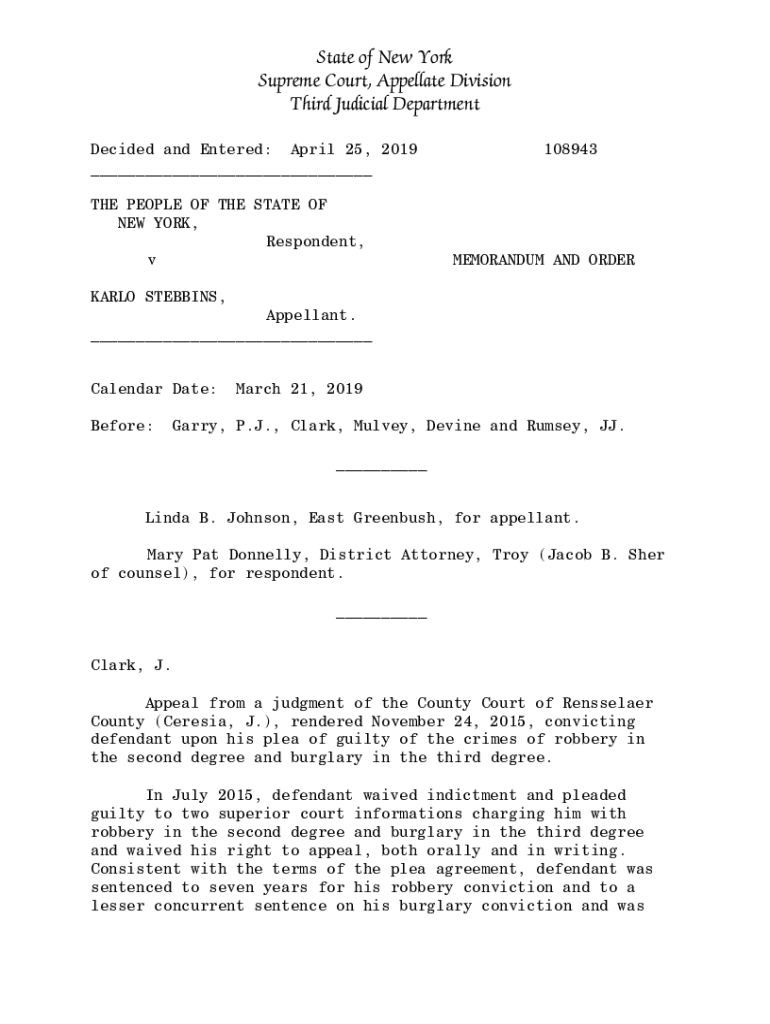 Fillable Online decisions courts state ny Mary Pat Donnelly, District ...