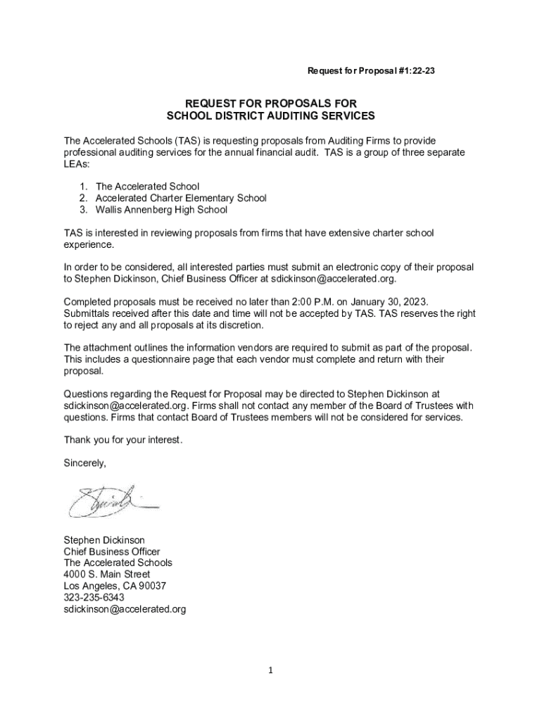 Fillable Online Request for Proposal (RFP) 072622 - AUDITOR SERVICES ...