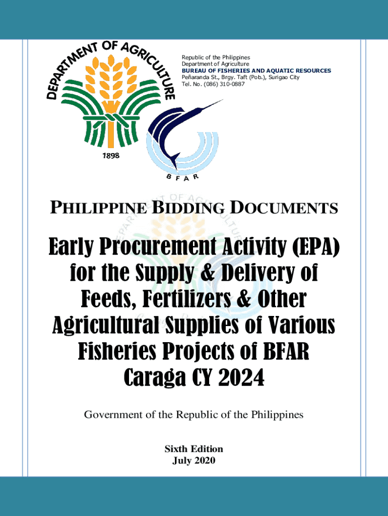 Fillable Online Early Procurement Activity (EPA) for the Supply ...