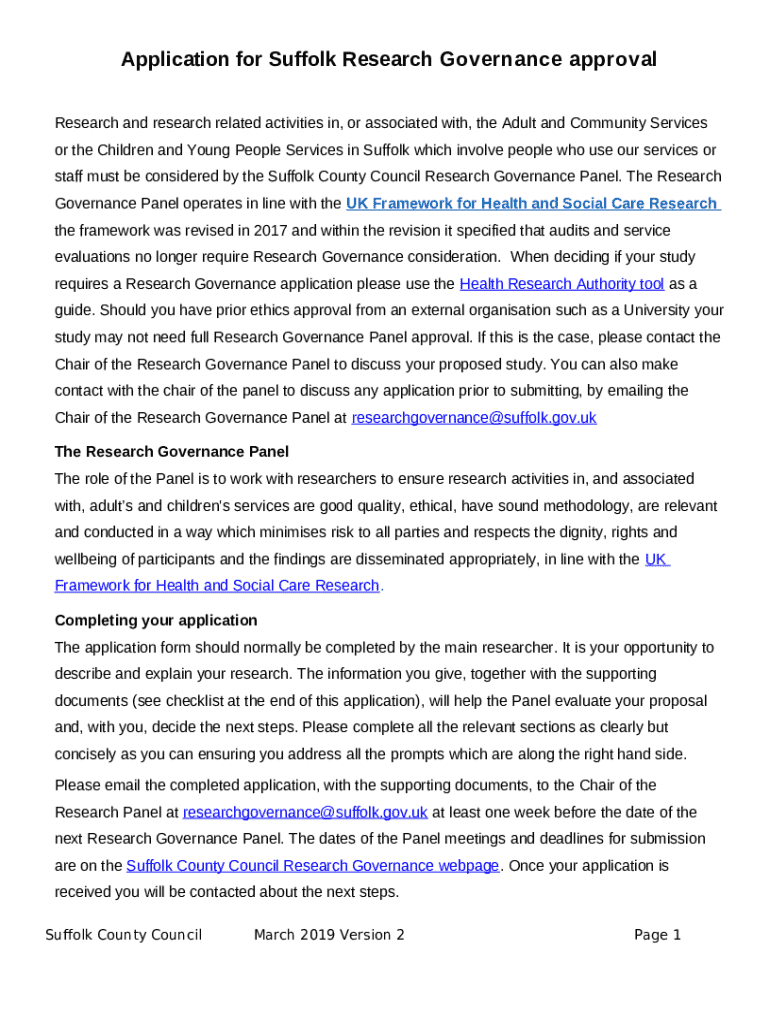 research-governance-application--template Doc Template | pdfFiller