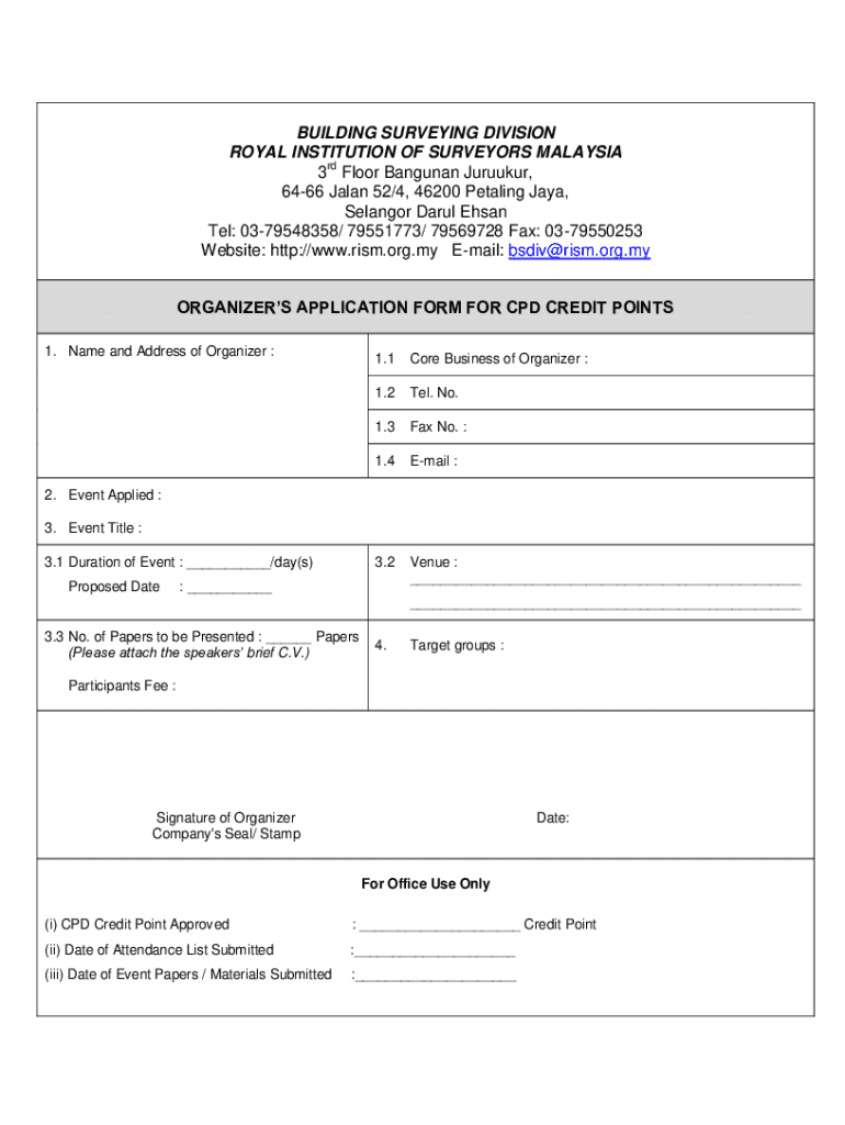 Fillable Online rism org Royal Institution of Surveyors Malaysia - RISM ...