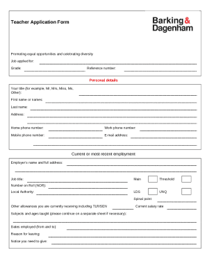 Teacher Application - Find My Headteacher Doc Template | pdfFiller