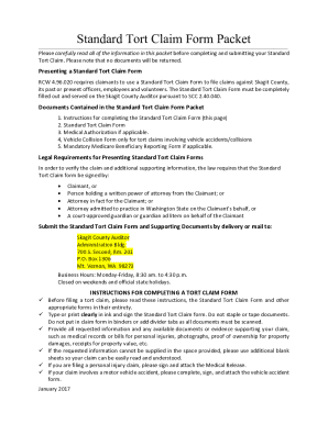 Fillable Online 020 requires claimants to use a Standard Tort Claim ...