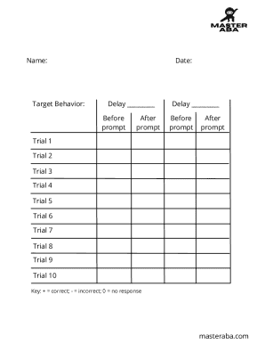 Fillable Online In the Discrete Trial cycle, when should the prompt ...