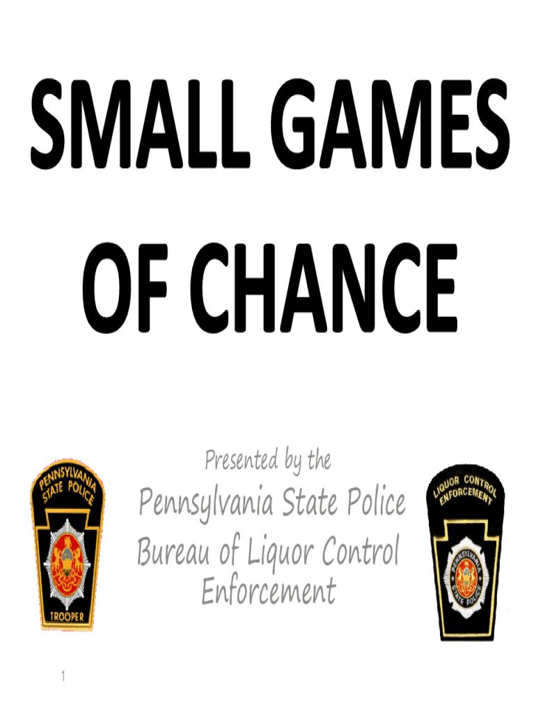 Fillable Online Small Games of Chance - Pennsylvania State Police HOME ...