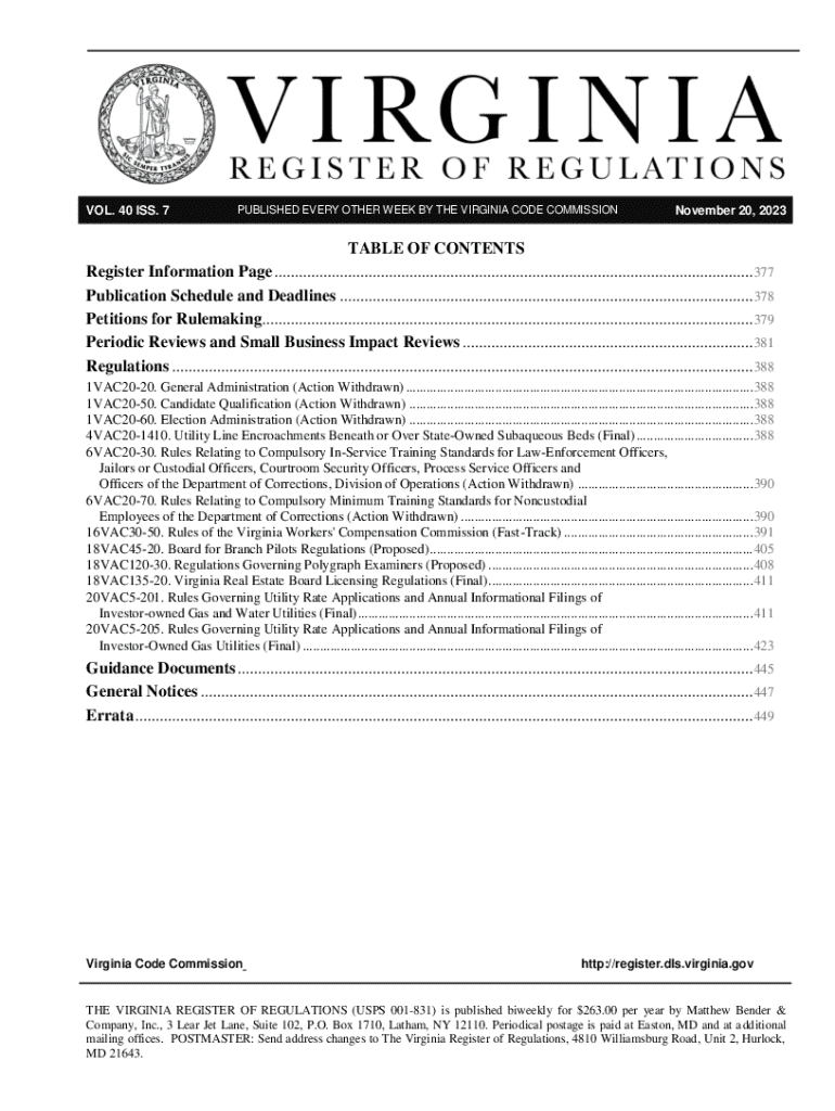 Fillable Online register dls virginia Learn - Virginia Register of ...