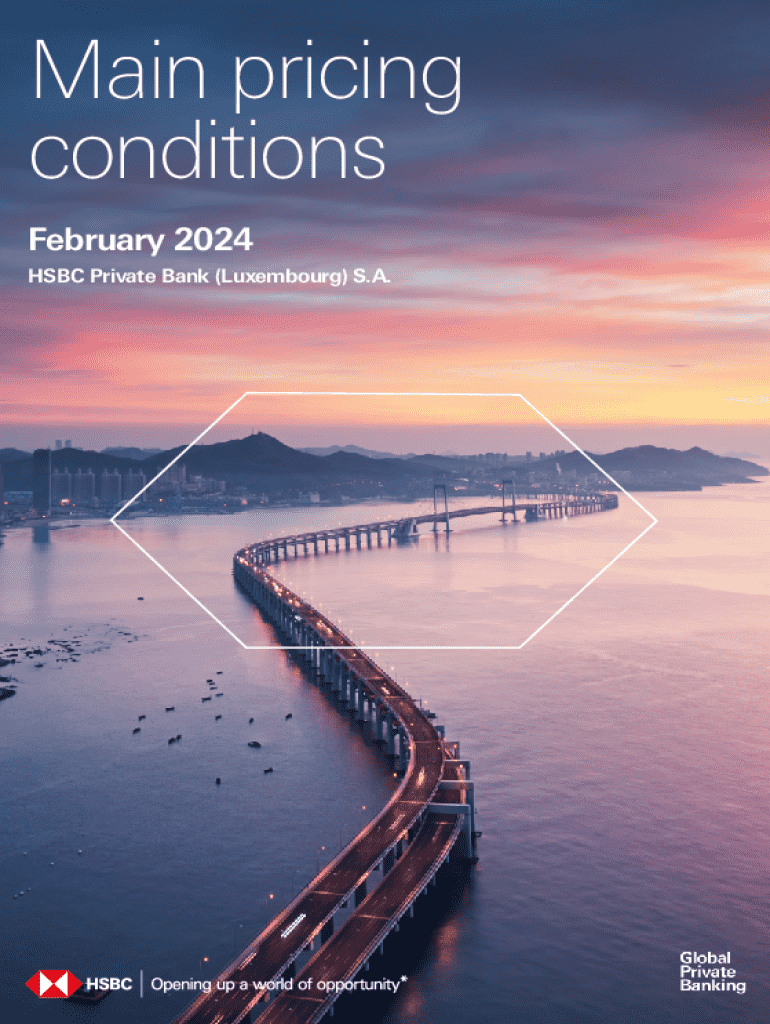 Fillable Online Main pricing conditions HSBC Private Bank (Luxembourg ...