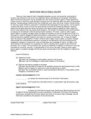 Fillable Online Mold Disclosure Sample Clauses Fax Email Print - pdfFiller