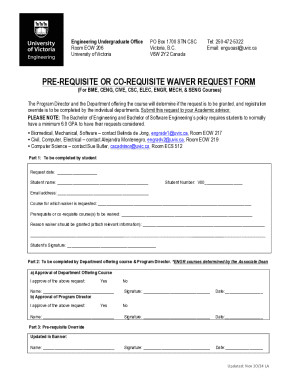 Fillable Online Prerequisite Waiver Request Form.docx Fax Email Print - pdfFiller