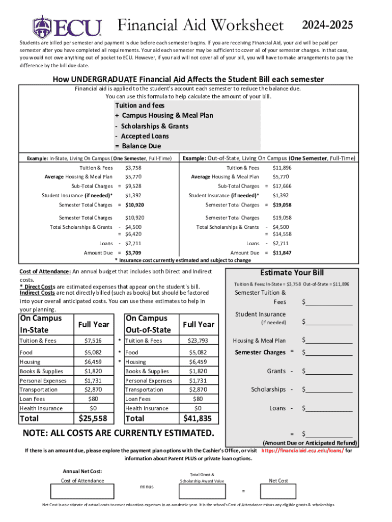 Fillable Online cct UG and GR Financial Aid Worksheet 2024-2025.xlsx ...