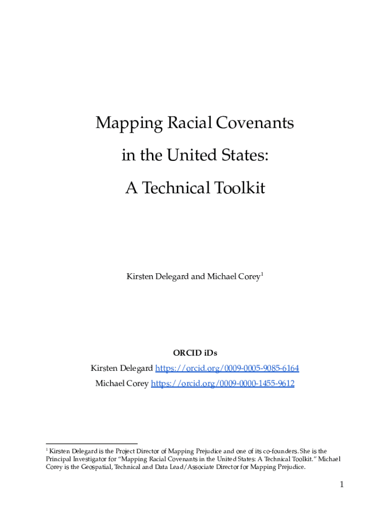 Fillable Online Mapping Racial Covenants in the United States Fax Email ...