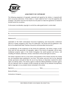 Fillable Online Copyright Transfer Agreement Template Fax Email Print ...