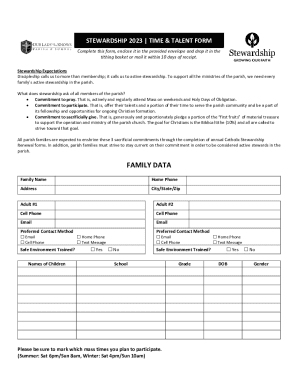 Fillable Online Stewardship 2023Time & Talent Form Fax Email Print ...