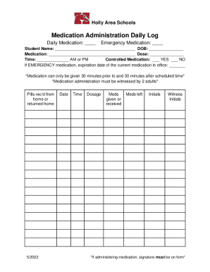 Fillable Online Instructions for the Controlled Medication Count Sheet ...