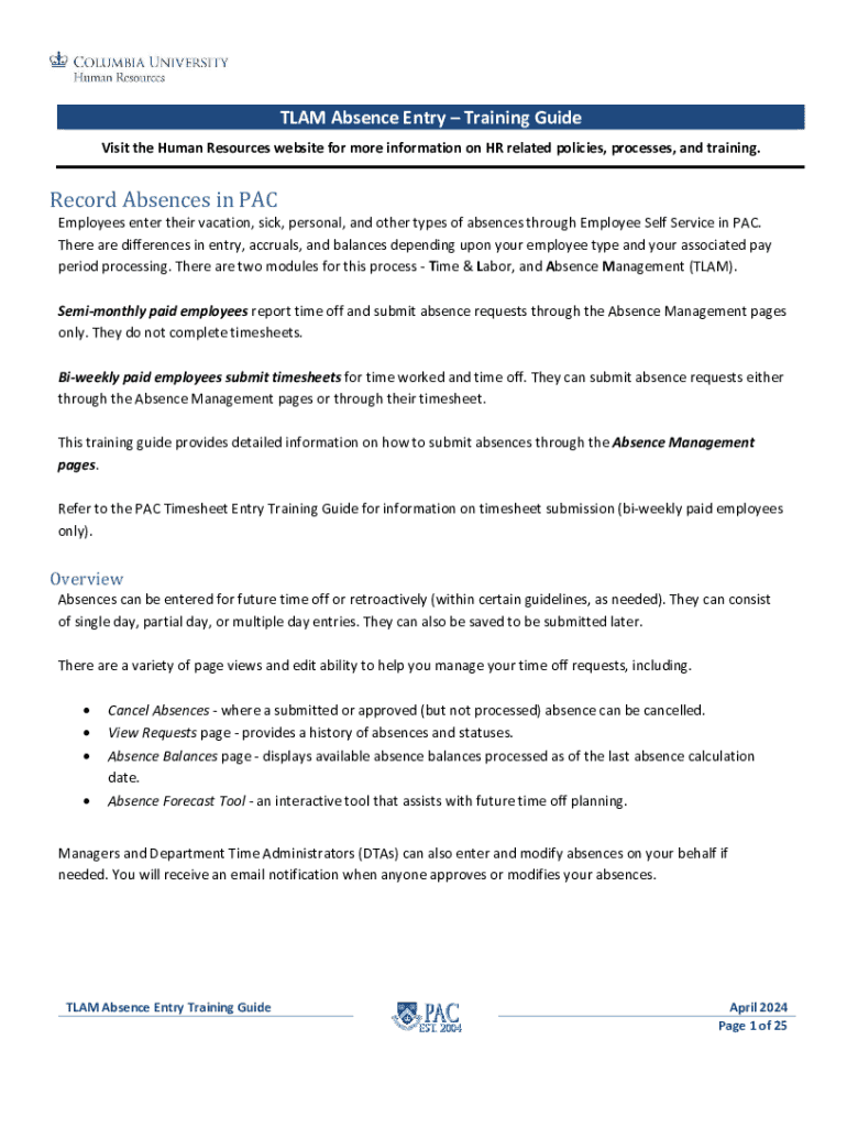 Fillable Online Attendance and Leave / For State Personnel System HR ...