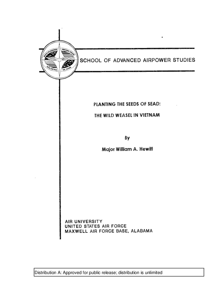 Fillable Online Planting the Seeds of Sead: The Wild Weasel in Vietnam ...