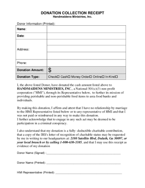 Fillable Online Donation Receipt Form - Fill Online, Printable ...
