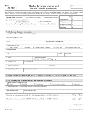 Fillable Online April 2024 Form AB-102 Alcohol Beverage License and ...