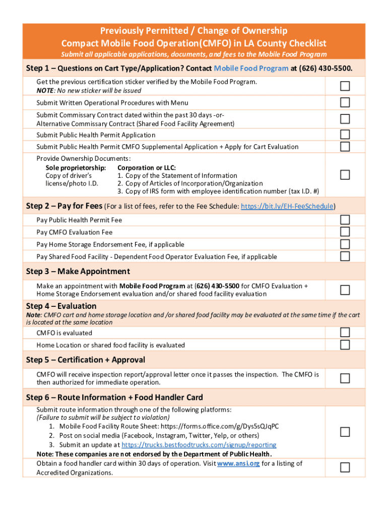 Fillable Online Previously Permitted Carts Application Packet. Compact ...