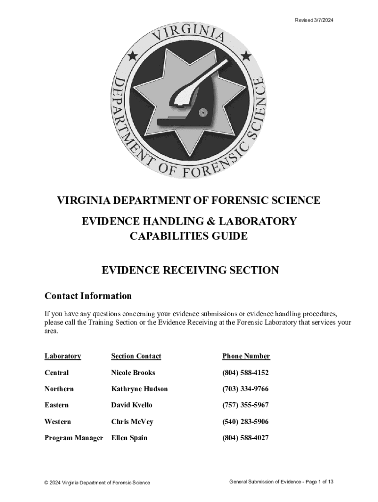 Fillable Online dfs virginia General Submission of Evidence - Page 1 of ...