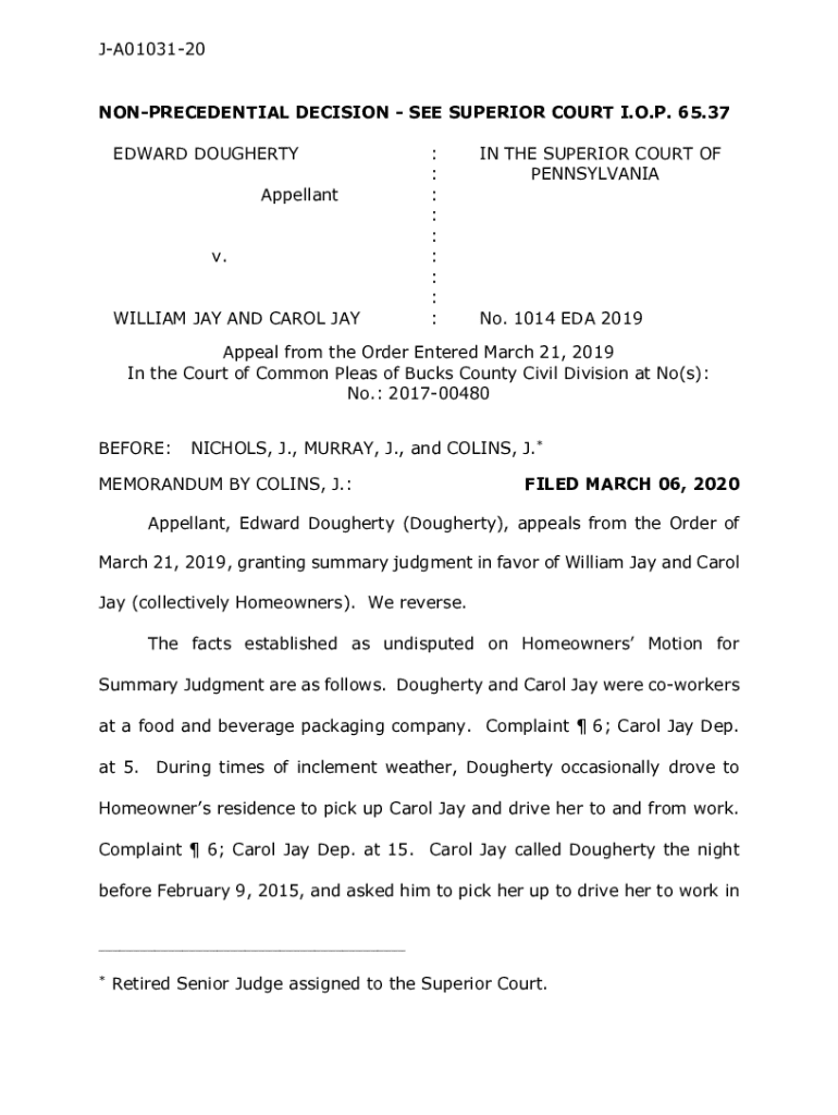 Fillable Online Dougherty, E. v. Jay, W. (memorandum) Fax Email Print ...