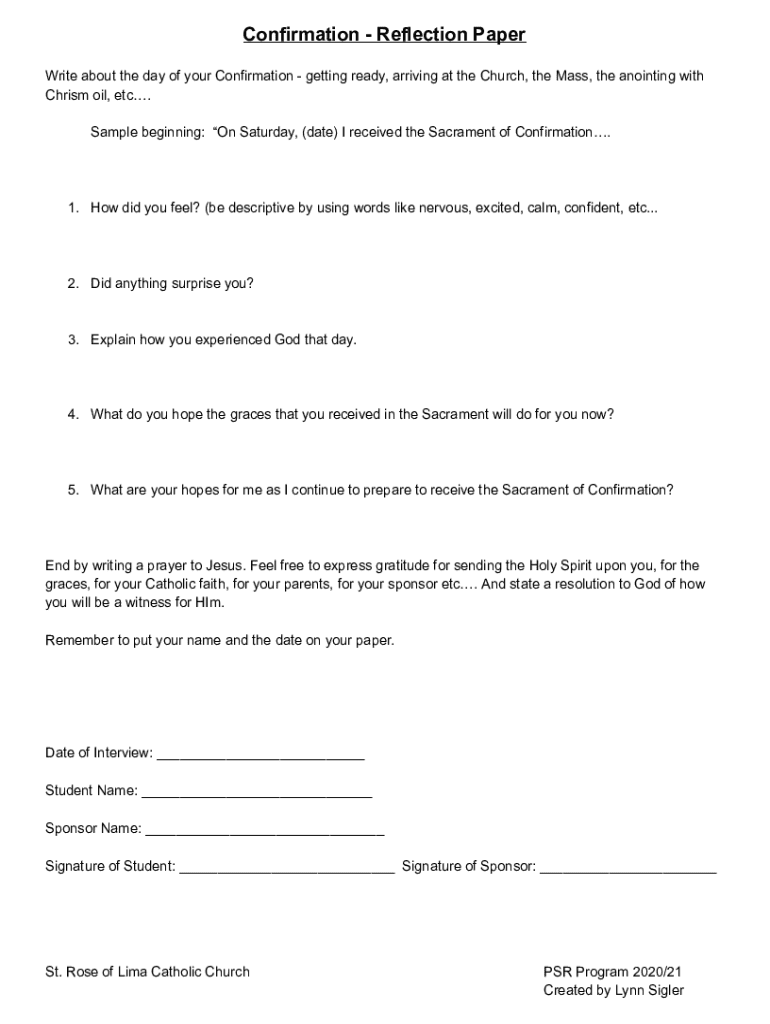 Fillable Online In the Catholic Church, what oil is used during ...