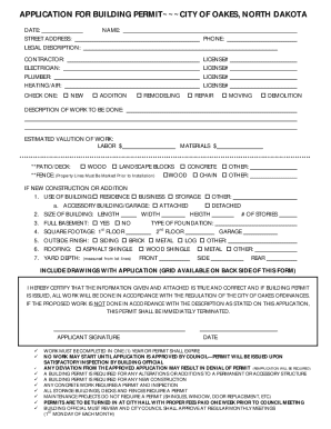 Fillable Online application for city building permit Fax Email Print ...