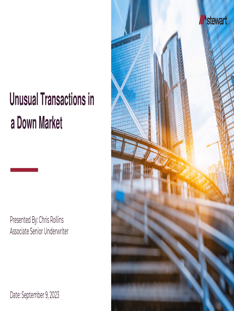 Fillable Online Unusual Transactions in a Down Market Fax Email Print ...