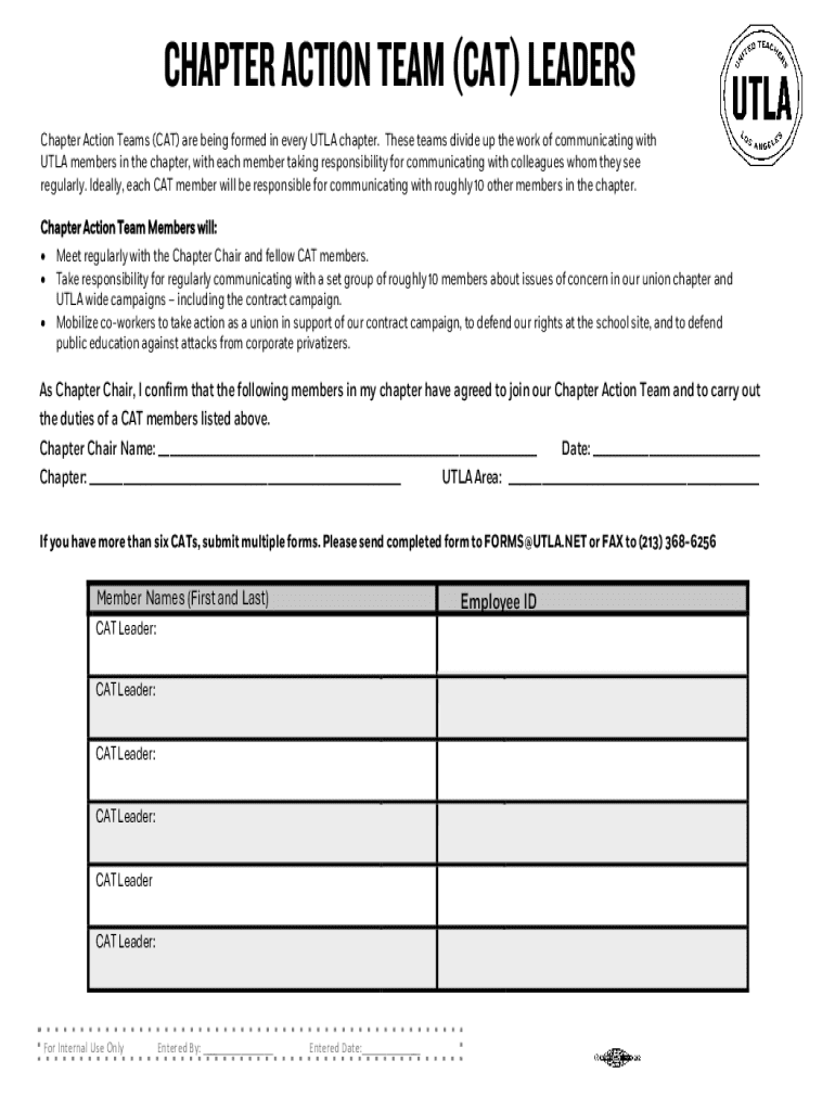 Fillable Online What are the responsibilites of a Contract Action Team ...