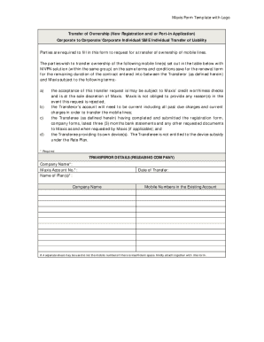 Fillable Online Maxis Form Template with Logo Transfer of Ownership ...