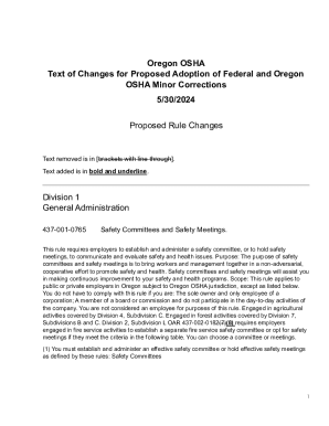 Fillable Online osha oregon Department of Labor announces final rule ...