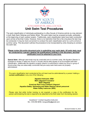 Fillable Online Swim Classification Form Fax Email Print - pdfFiller