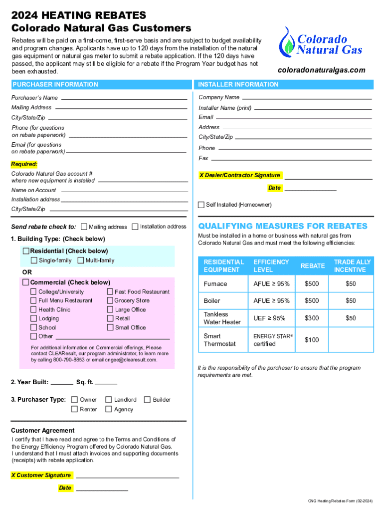 Fillable Online Gas absorption heat pumps rebates in Colorado Fax Email ...