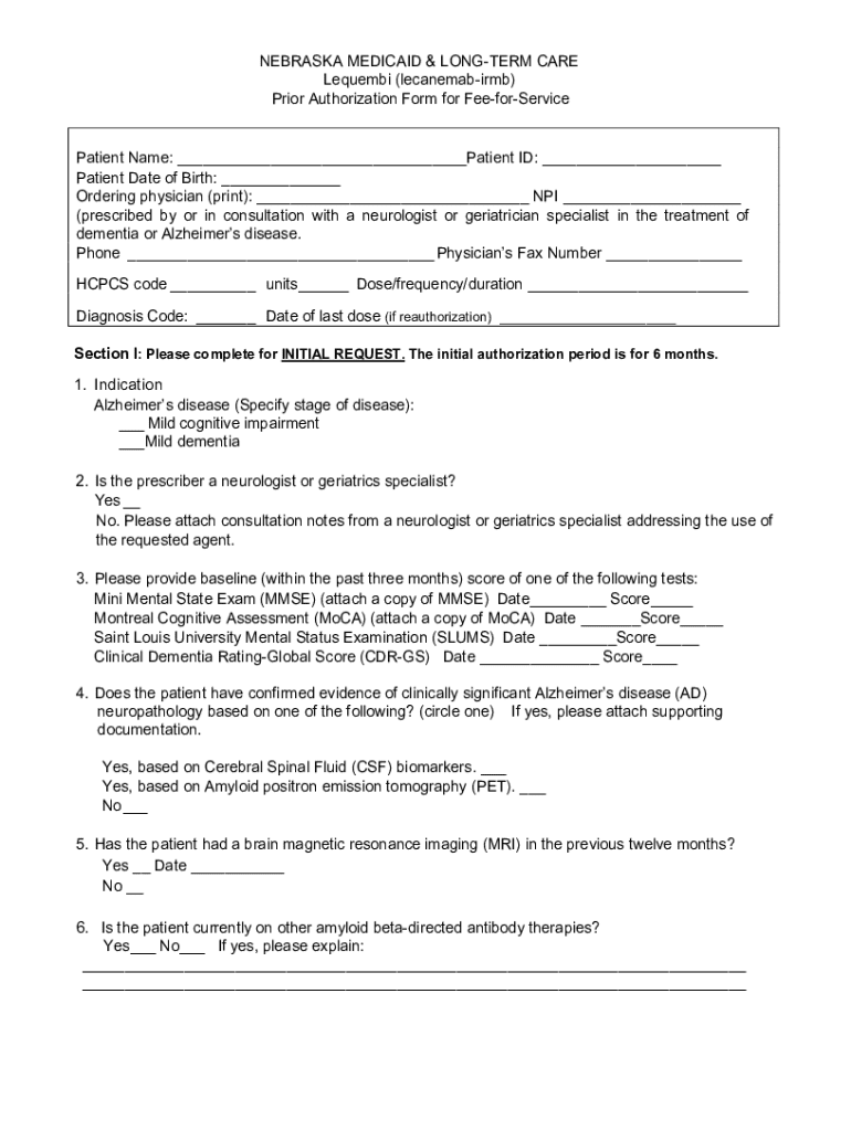 Fillable Online dhhs ne Medicaid Pre-Authorization Form Fax Email Print ...