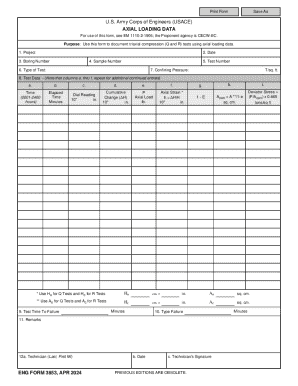 Fillable Online AXIAL LOADING DATA. ENG Form 3853, APR 2024 Fax Email ...