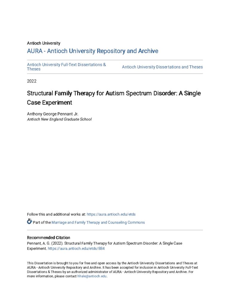 Fillable Online Structural Family Therapy for Autism Spectrum Disorder: A Single ... Fax Email ...
