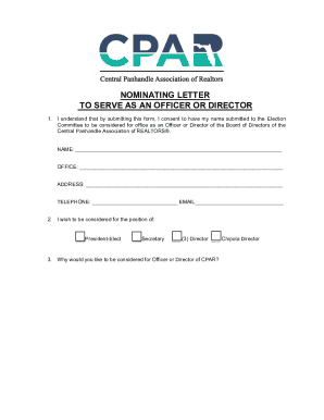 Fillable Online Sample-Letter-to-Nominee-Regarding-Nomination.doc Fax ...