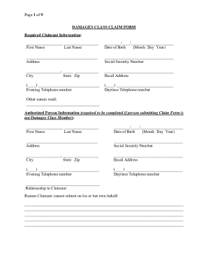 Fillable Online Ex. 1 (Damages Class Claim Form - 6.23.23 (FINAL), with final revisions Fax ...