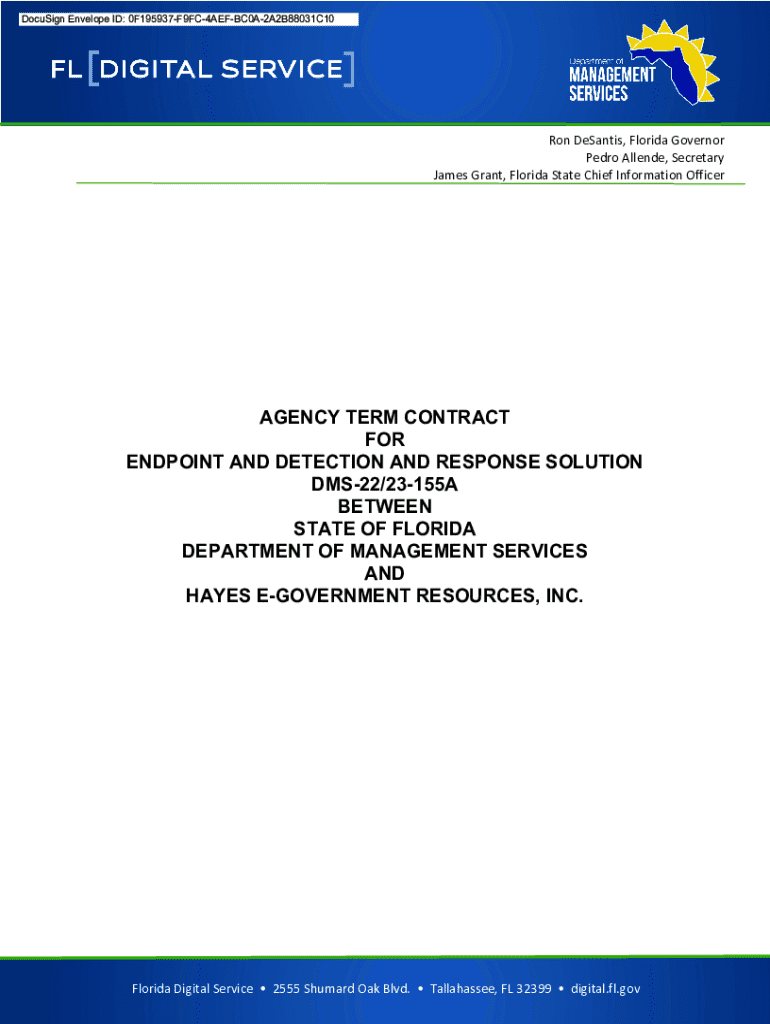 Fillable Online Agency Term Contract for Endpoint and Detection and ... Fax Email Print - pdfFiller