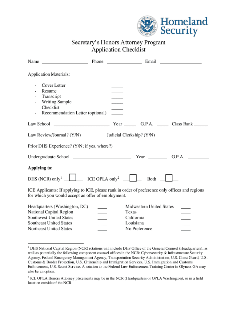 Secretary's Honors Program for Attorneys: Fill out & sign online | DocHub