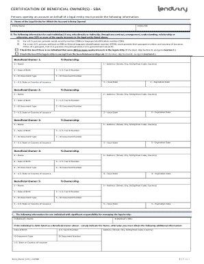 Fillable Online CERTIFICATION OF BENEFICIAL OWNER(S)SBA Fax Email Print - pdfFiller
