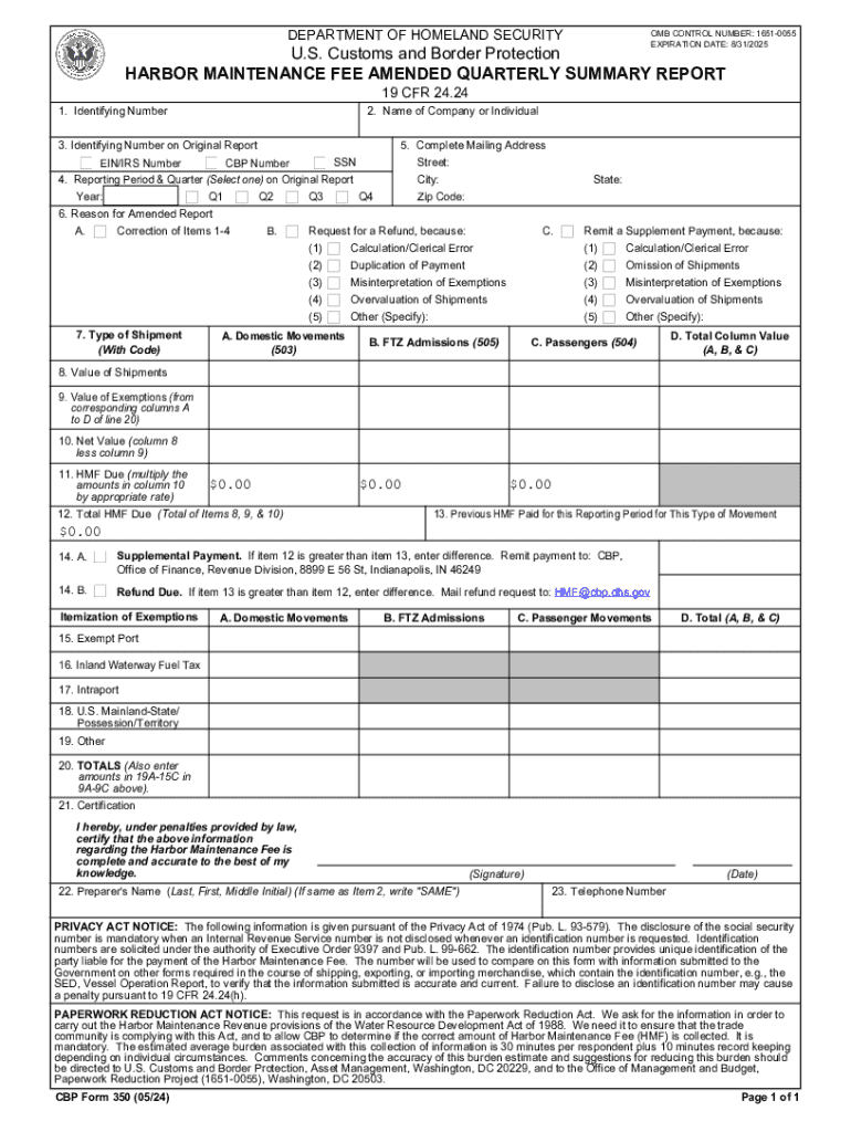 Fillable Online OMB CONTROL NUMBER: 1651-0055 Fax Email Print - pdfFiller